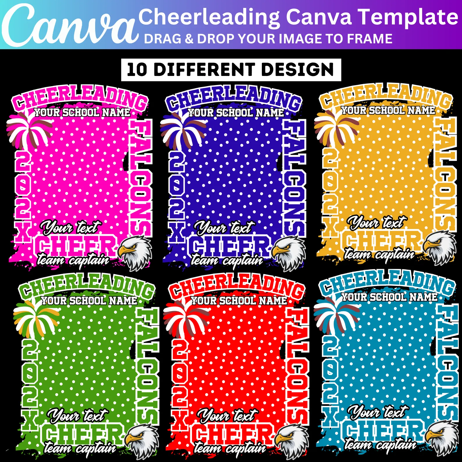 10 Cheerleading 2026 Canva Editable Template, Sports Photography ...